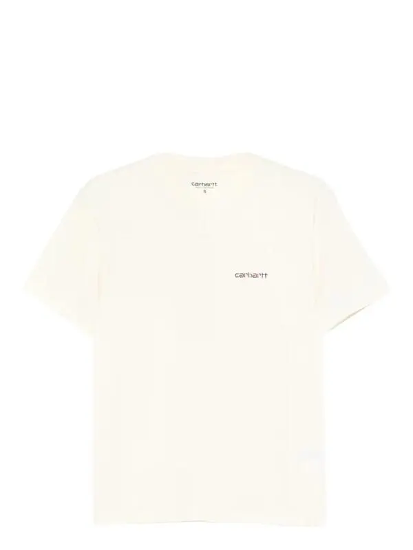 Carhartt Work In Progress Script Logo Embroidered T-shirt - Neutrals