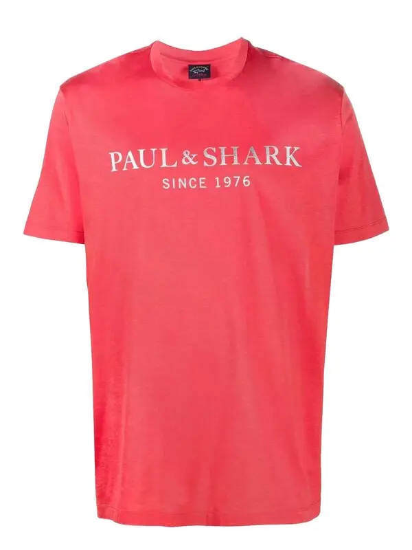 Paul & Shark Logo-print Organic Cotton T-shirt - Red