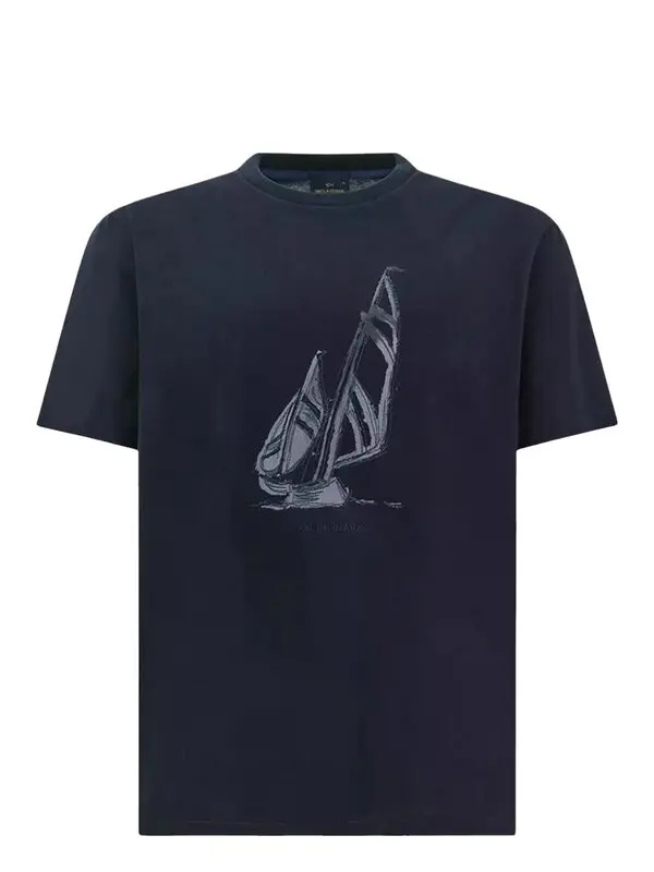 Paul & Shark Graphic Print Structured T-shirt - Blue
