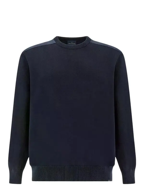 Paul & Shark Crew Neck Sweater With Shoulder Panel Detailing - Blue