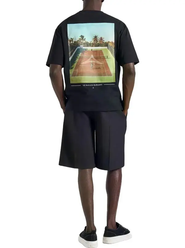 Manière De Voir Aaron In Club Saint-tropez Cotton T-shirt - Black