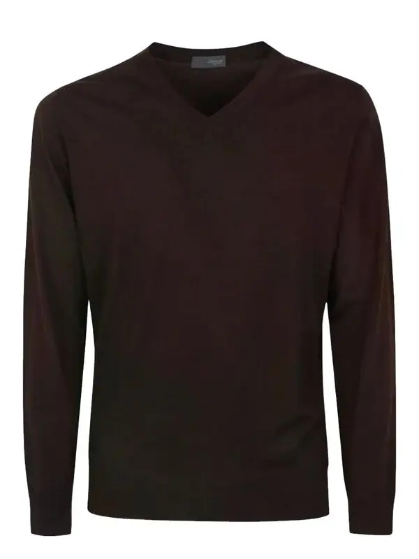 DRUMOHR Virgin Wool V-neck Sweater - Brown