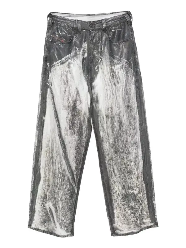 DIESEL® 1997 D-enim-m Logo-patch Trousers - Grey
