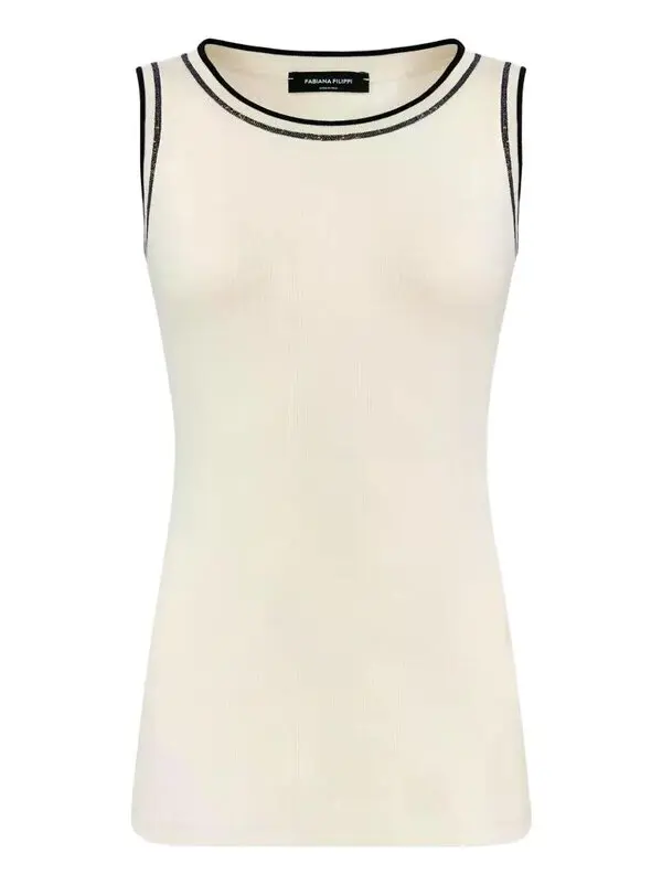 Fabiana Filippi Round-neck Sleveless Top - Neutrals