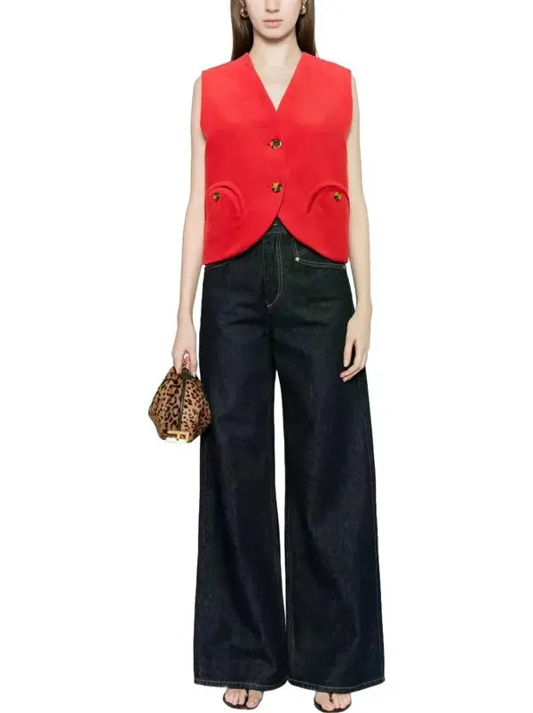 BLAZÉ MILANO Gliss Button Waistcoat - Red