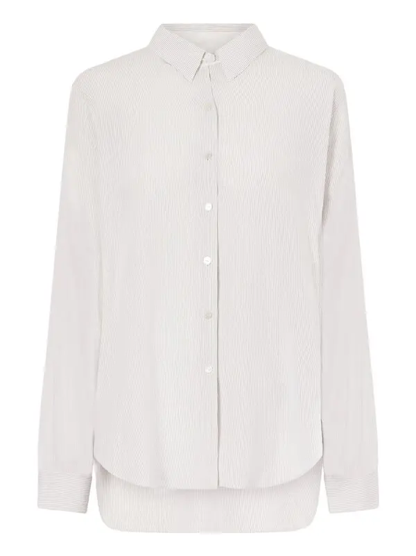 THE ROW Fiora Pinstriped Silk Shirt - Multi
