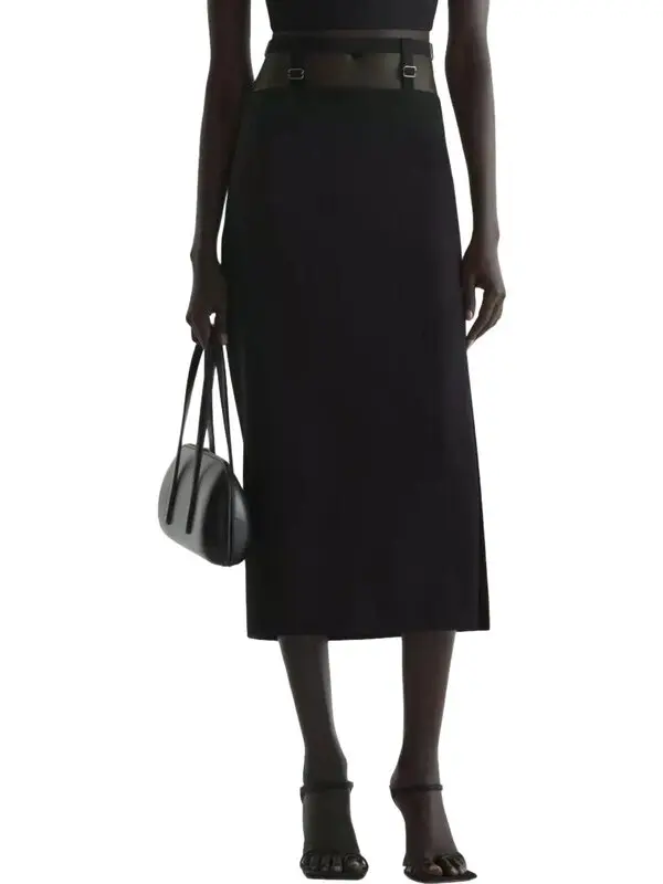 MUGLER Suspended Skirt With Cut-out Detail - Black
