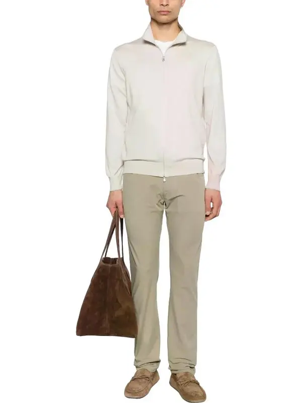Jacob Cohen Logo-patch Straight Leg Trousers - Neutrals