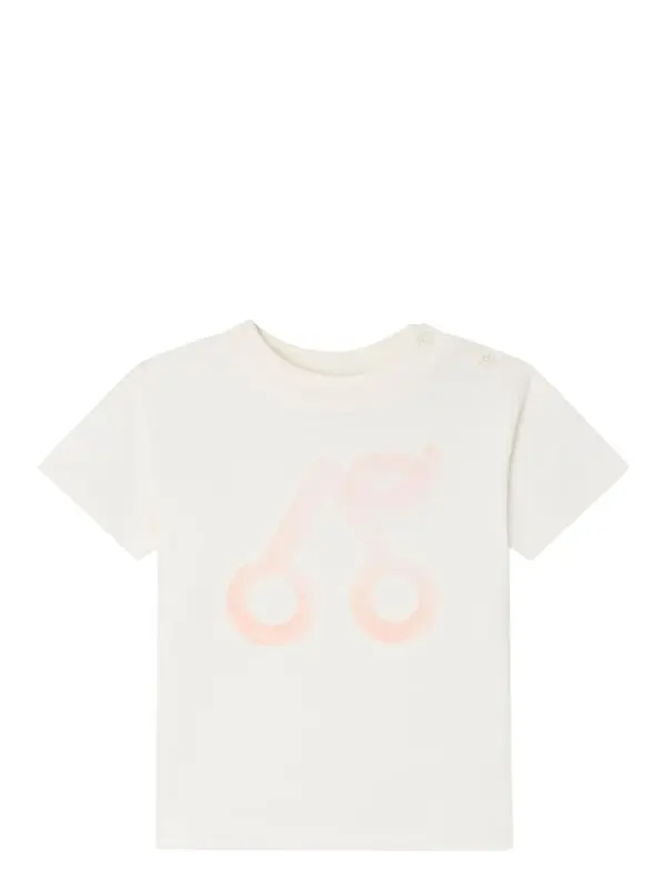 Bonpoint Cherry Logo Cotton T-shirt - White