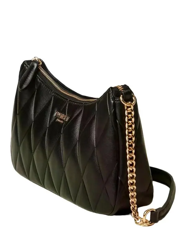TWINSET Quilted Shoulder Bag With Chain Inserts - Black