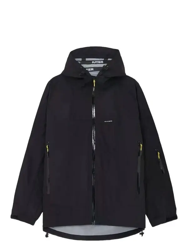 IUTER Zip Fastening Hooded Jacket With Taped Detail - Black