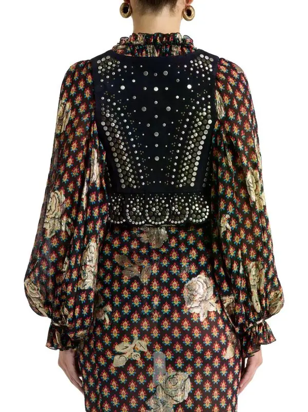 Etro Studded Leather Vest - Blue