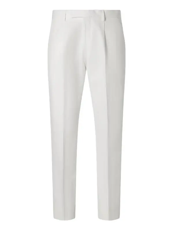 Zegna Cotton And Linen Straight Pants - White