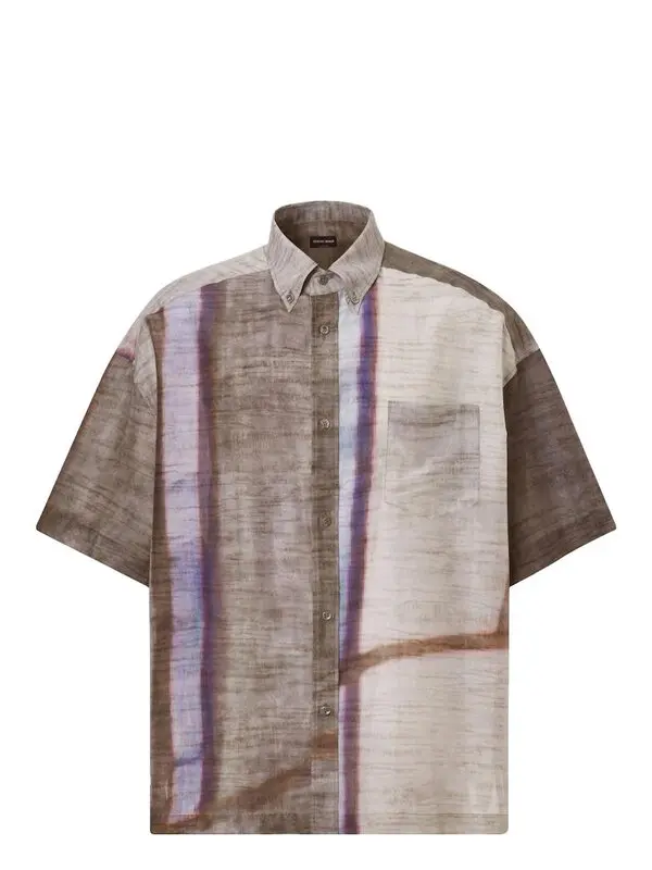 Giorgio Armani Printed Cotton And Silk Bowling Shirt - Multicoloured