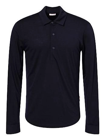 Orlebar Brown Sebastian Ls Lux Long-sleeves Wool Polo Shirt - Night Iris