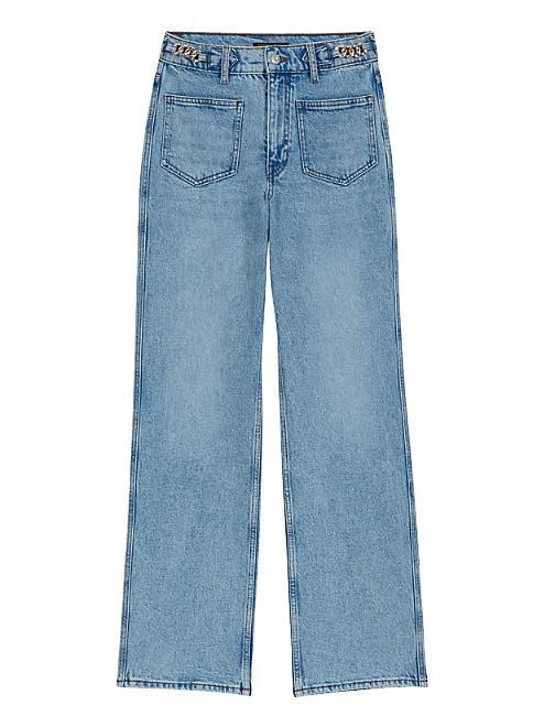 Maje Straight-leg Faded-wash Denim Jeans - Blue