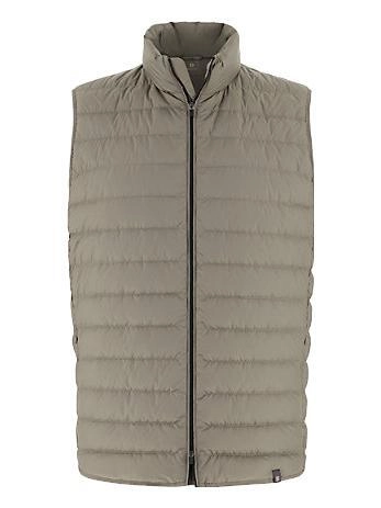 Boggi Milano Quilted Goose-down Gilet - Mud