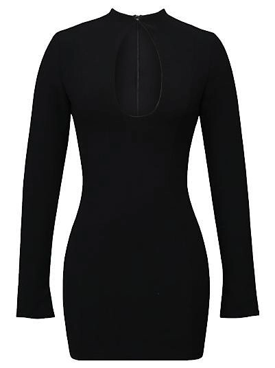 House Of Cb Lotus Keyhole Detail Stretch-crepe Mini Dress - Black