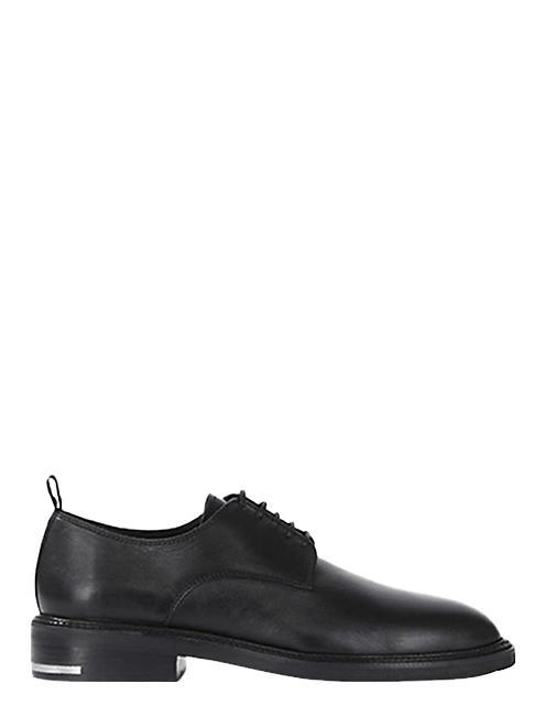 The Kooples Leather Oxford Shoes With Metal Heel Detail - Black
