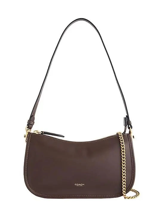COACH Waverly Structured Leather Shoulder Bag - B4/maple