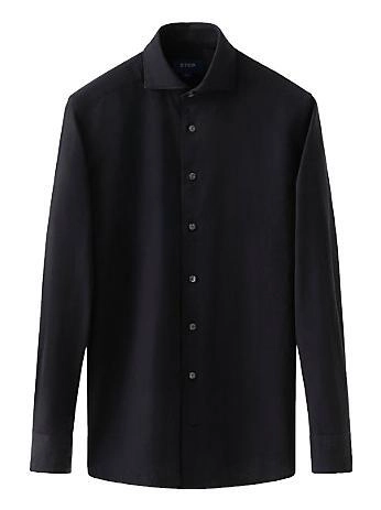 Eton Long-sleeved Contemporary-fit Denim Shirt - Black