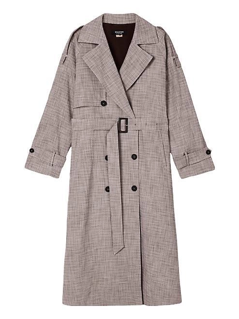 Whistles Checked Belted-waist Stretch-woven Trench Coat - Multi-coloured