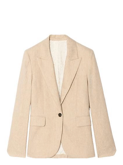 Zadig&Voltaire Vavy Striped Single-breasted Cotton And Linen-blend Blazer - Cookie
