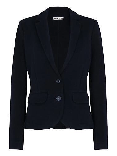 Whistles Slim-fit Single-breasted Cotton-jersey Jacket - Navy