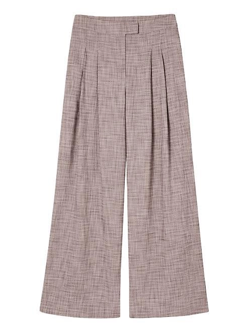 Whistles Checked Pleated Wide-leg Woven Trousers - Multi-coloured