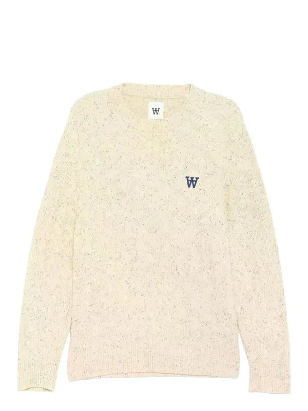 Wood Wood Logo Embroidered Jumper - Neutrals