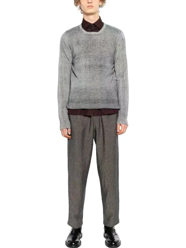 Barena Venezia Elasticated Waistband Linen Trousers - Grey