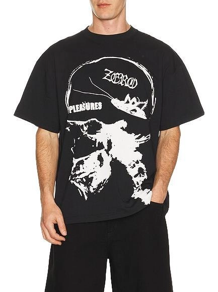 PLEASURES X Zero Skateboards Roaches T-shirt - Black