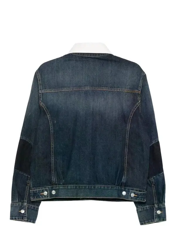 NAMACHEKO Patch Pocket Denim Jacket With Contrast Collar - Blue