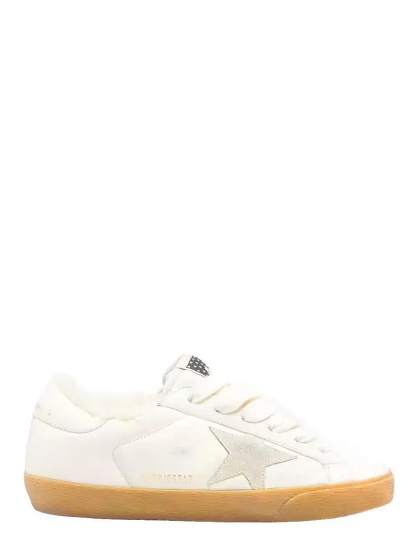 GOLDEN GOOSE Super-star In White Nappa With Suede Star - Neutrals