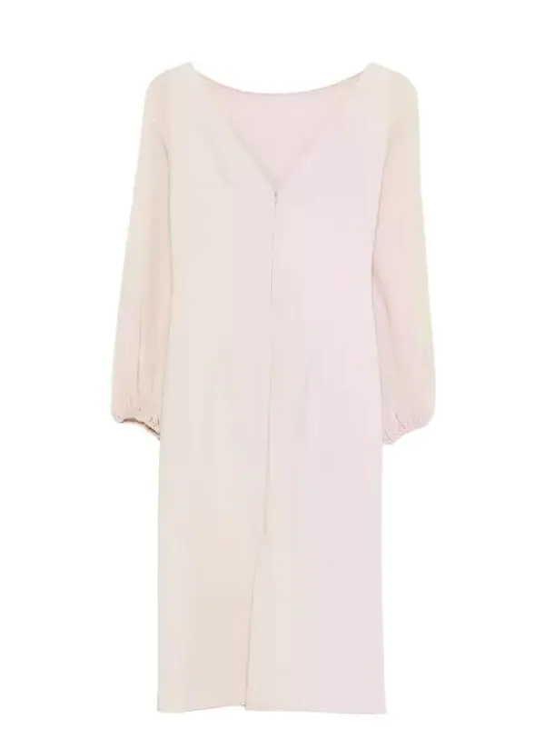 D.exterior Draped Long-sleeve Mini Dress - Neutrals