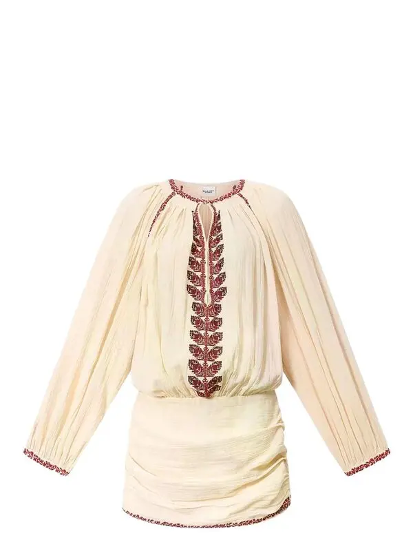 MARANT ETOILE Ludy Embroidered Mini Dress - Neutrals