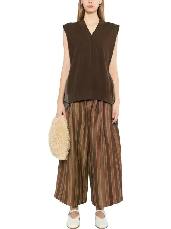 UMA WANG V-neck Sleeveless Top - Brown