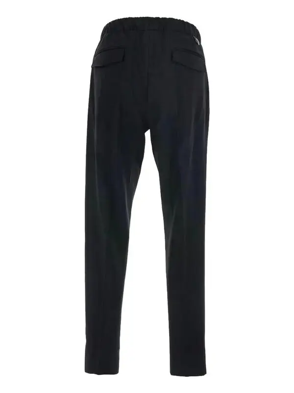 LOW BRAND Elasticated Waist Wool Trousers - Black