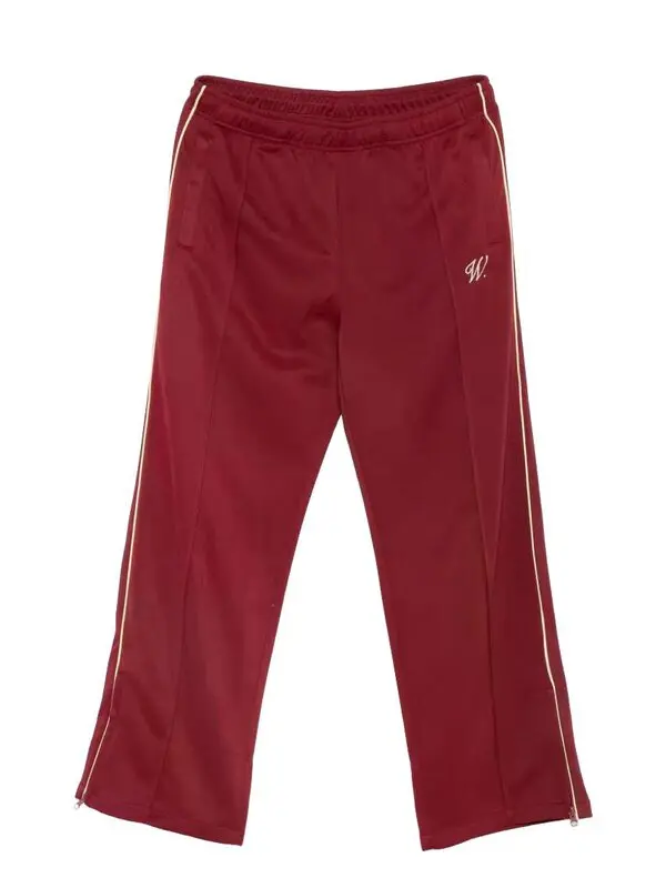 WALK IN PARIS Burgundy Track Pants With Side Stripe Detail - Red