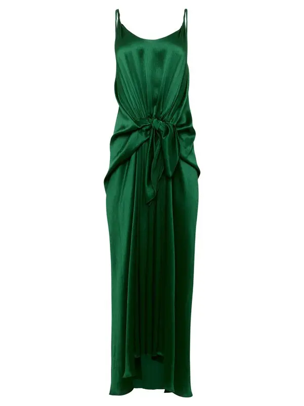 JW Anderson Waist-knot Silk Maxi Dress - Green