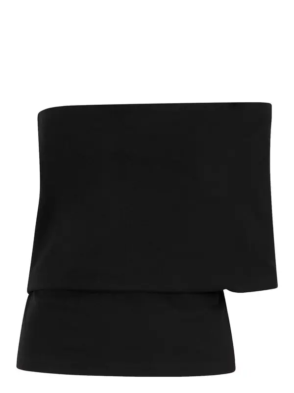 Ossou Lynx One-shoulder Stretch-jersey Top - Black