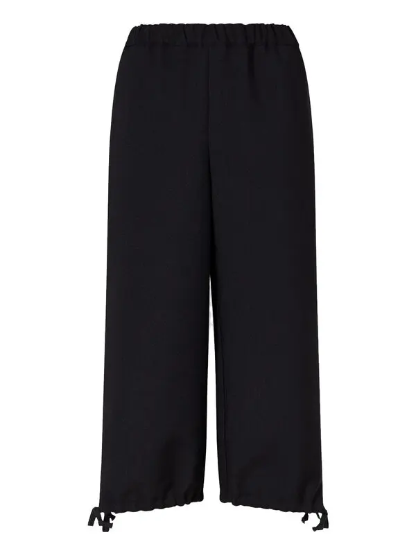 Comme Des Garçons Gabardine Wide-leg Cropped Pants - Black