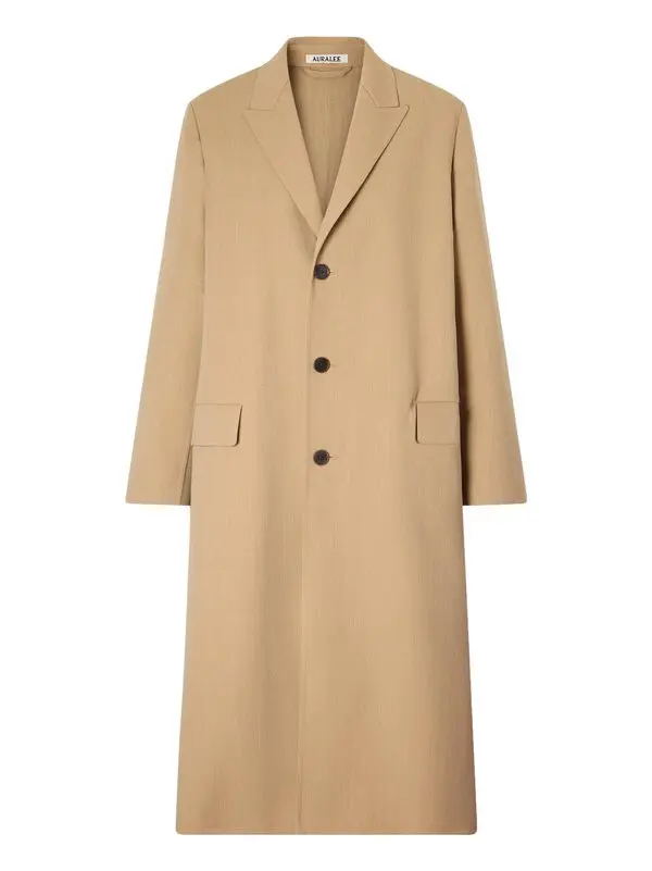 Auralee Wool-blend Gabardine Coat - Neutrals