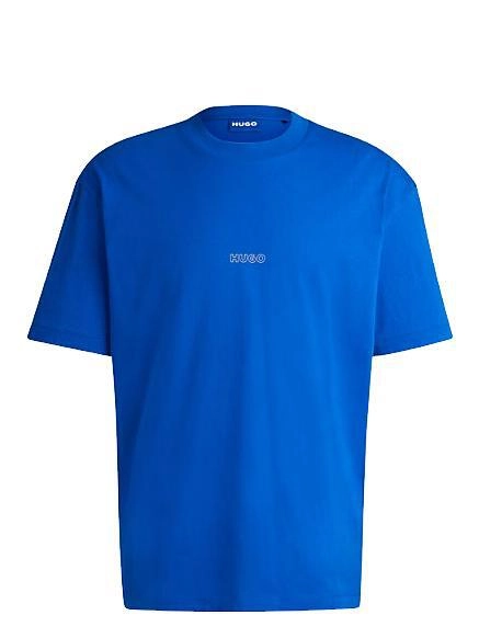 Hugo Logo-print Relaxed-fit Cotton T-shirt - Open Blue