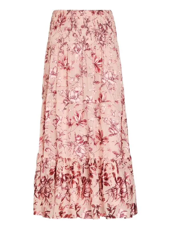 Alice + Olivia Stevie Devoré Chiffon Maxi Skirt - Pink