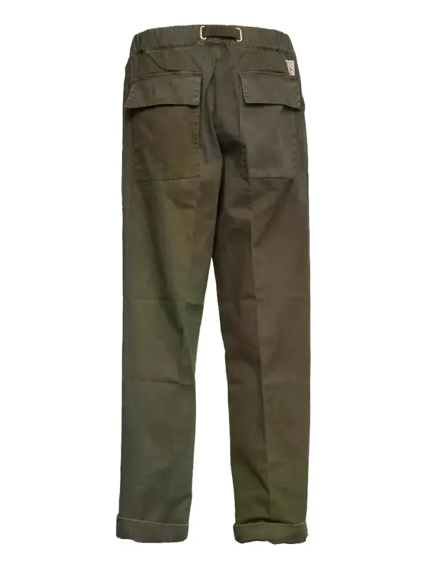 WHITE SAND Elasticated Waist Cargo Trousers - Green