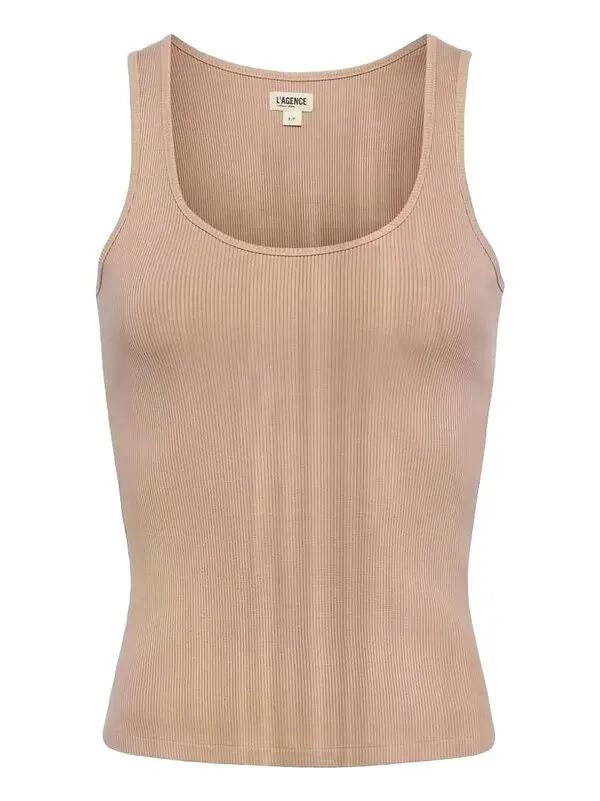 L'Agence Adira Scoop-neck Tank Top - Neutrals