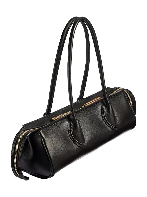 Khaite Logo-motif Shoulder Bag - Black