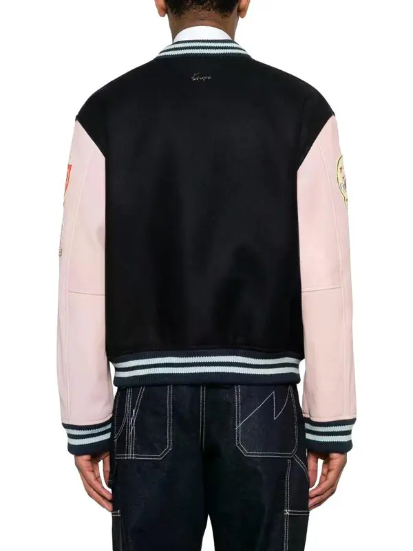 Kenzo Badges-embroidered Bomber Jacket - Blue