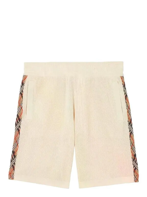 Burberry Check-trim Cotton Shorts - Neutrals